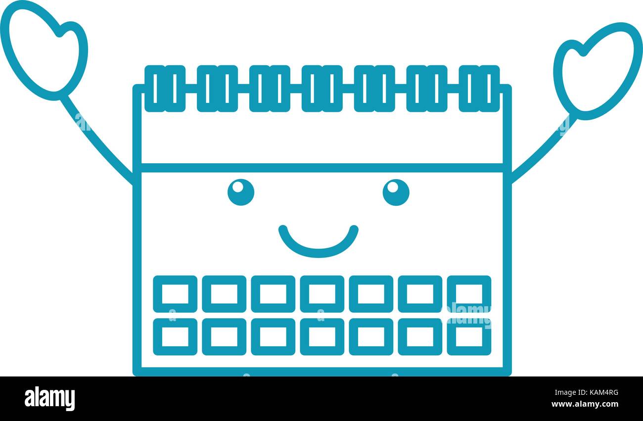 kawaii calendar business date appointment cartoon Stock Vector Image ...