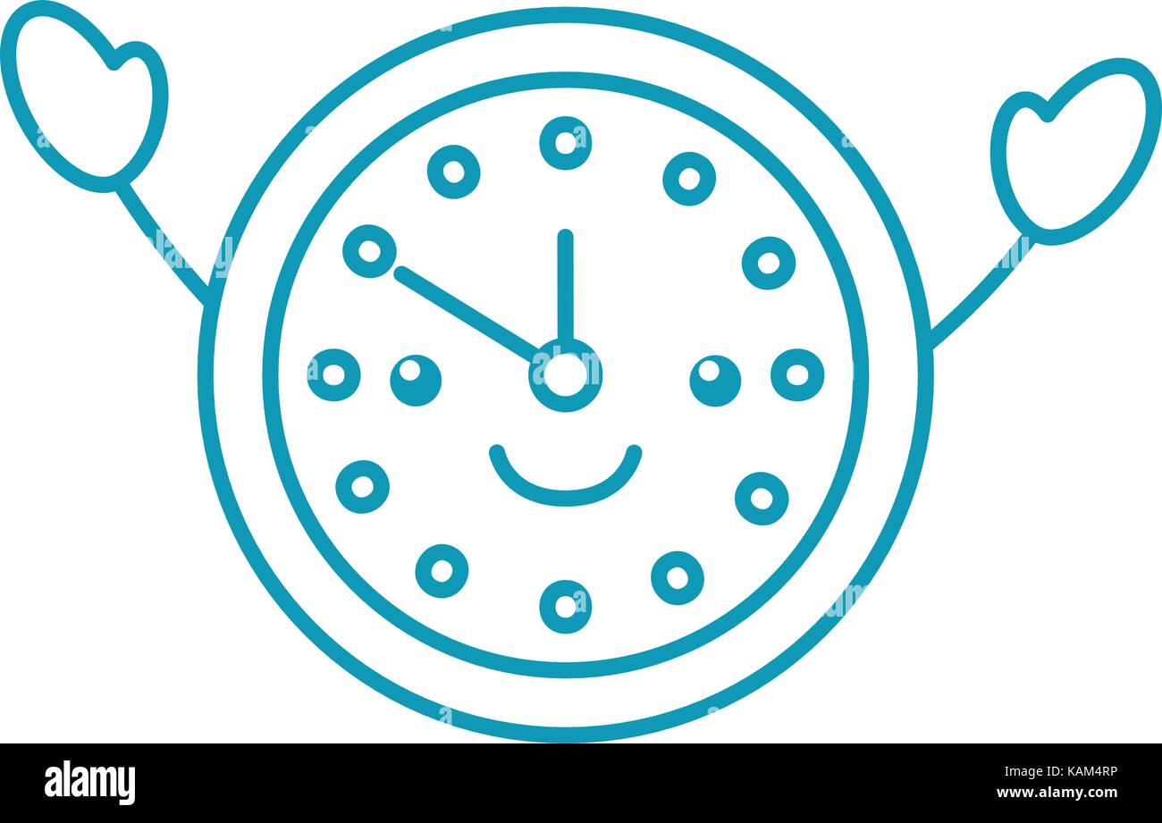 kawaii round clock time minute cartoon Stock Vector Image & Art - Alamy