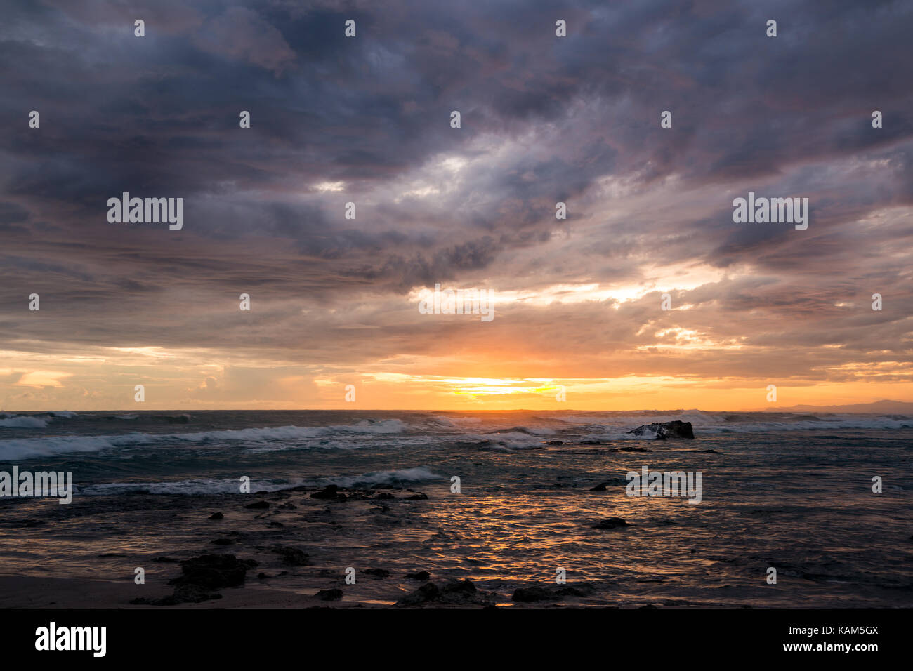 Sea scape waves sunset Stock Photo - Alamy
