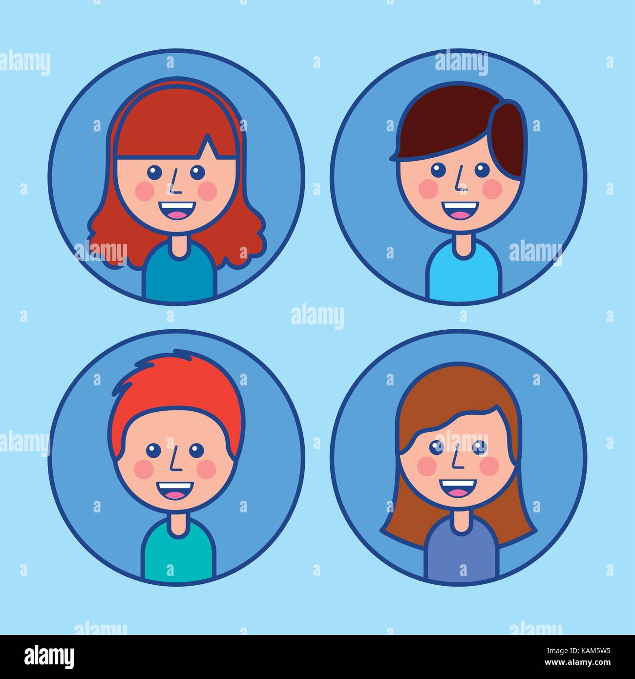 social media avatar community people cartoon Stock Vector Image & Art ...