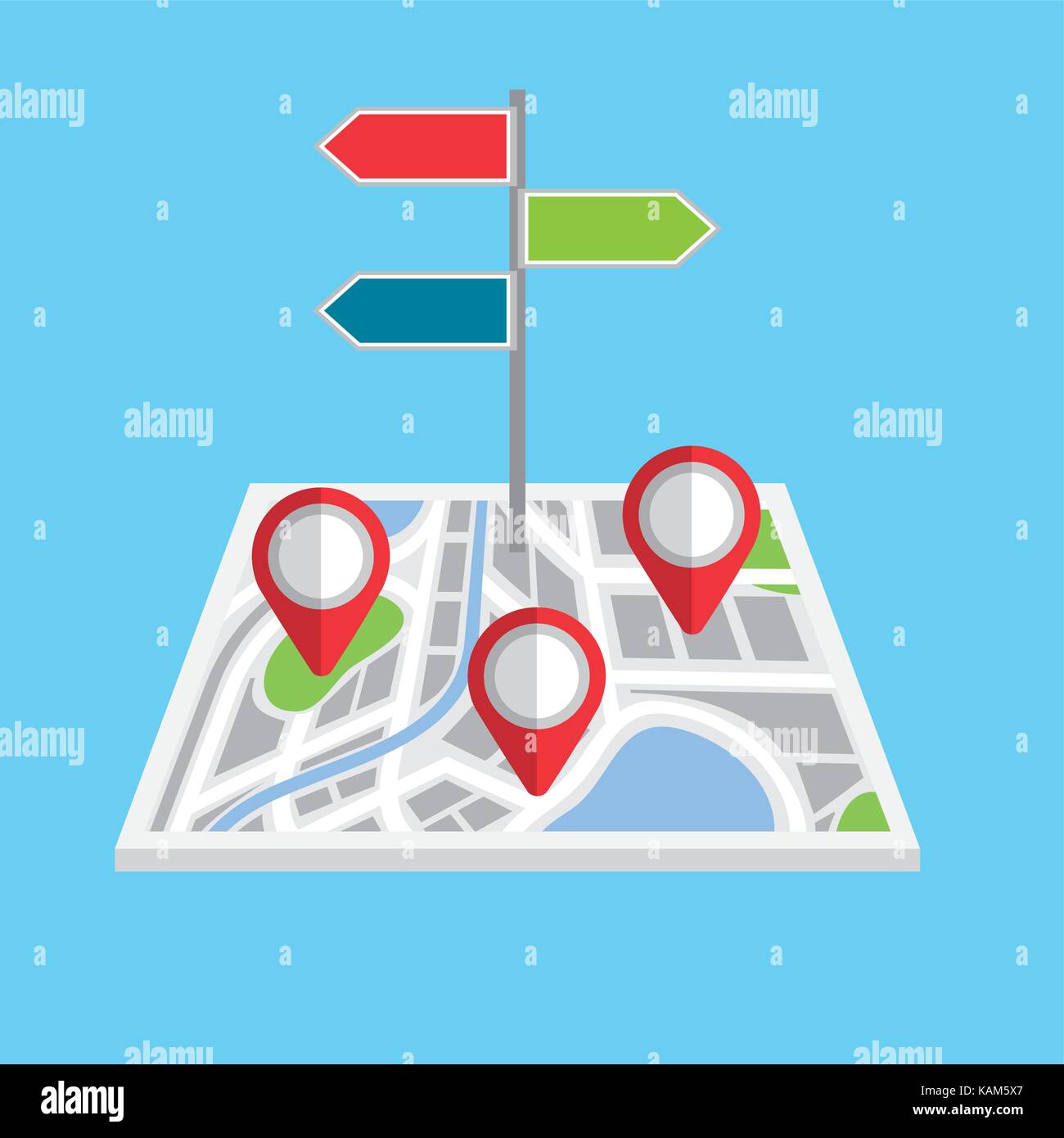 pointers map navigation direction localization signal Stock Vector ...