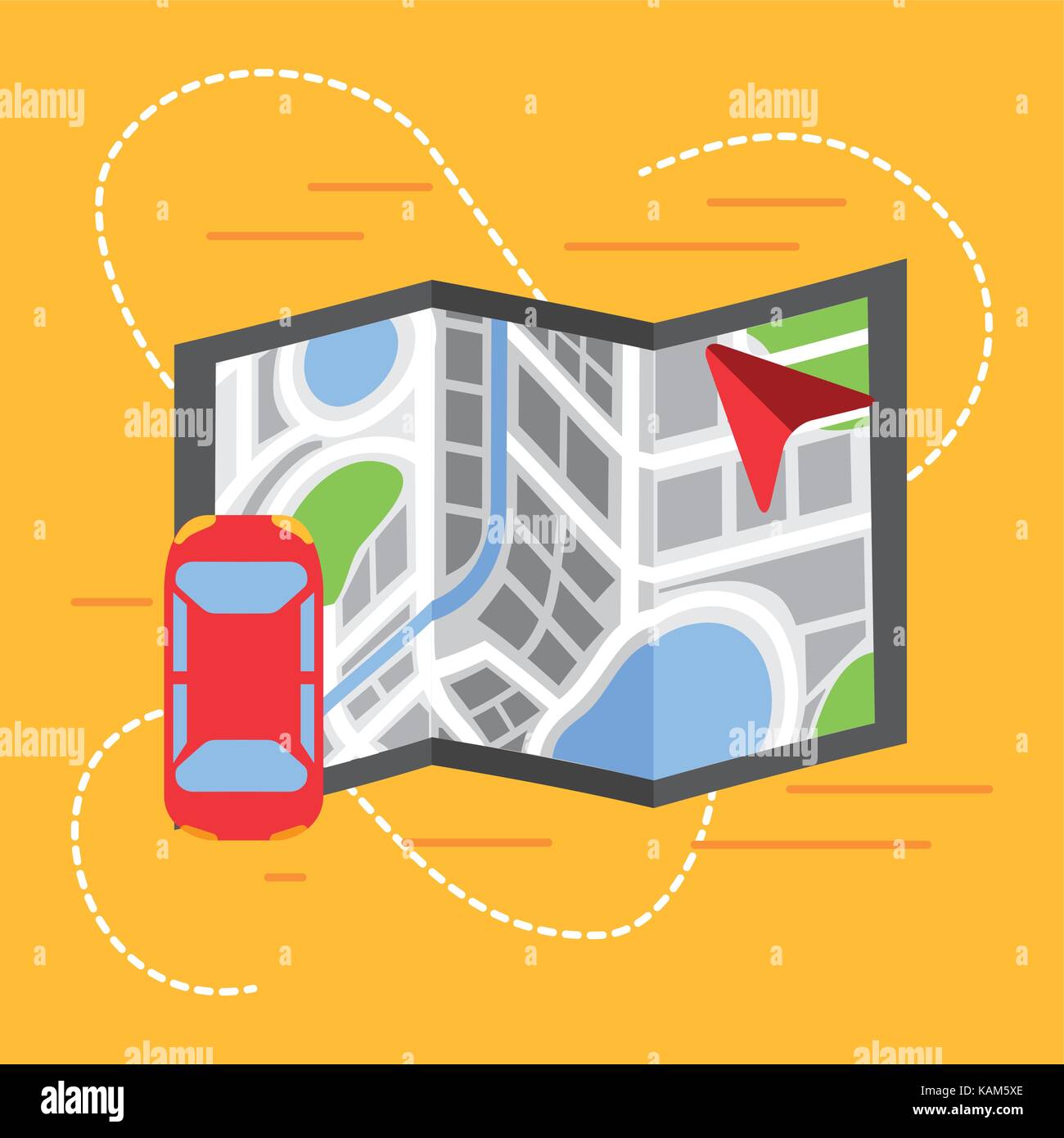 car pin pointer on map location destination Stock Vector Image & Art ...