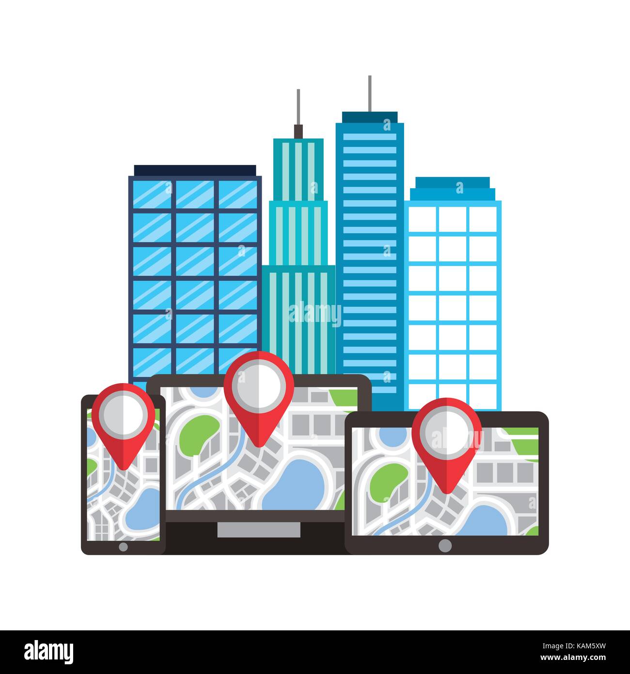 navigation pointers technology application buildings urban Stock Vector Image & Art - Alamy