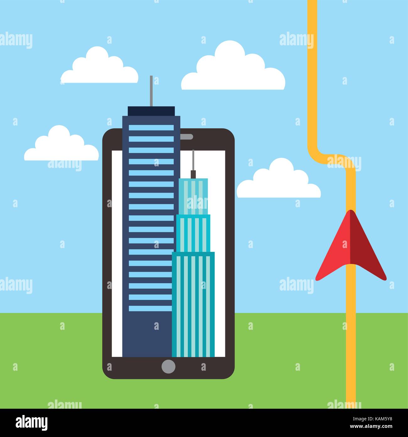 Man using gps map Stock Vector Images - Alamy