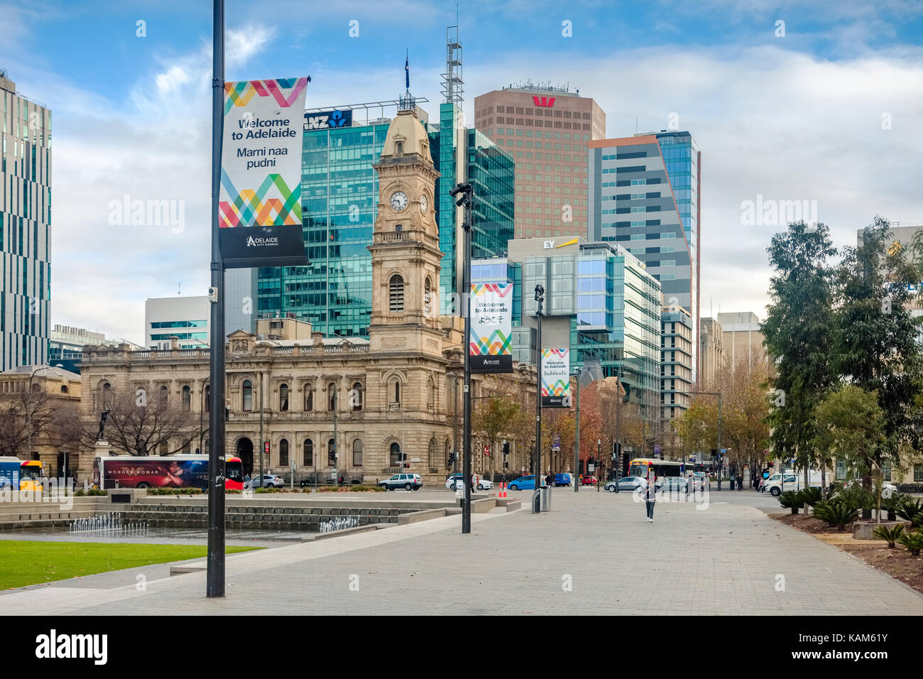 Adelaide, Australia - June 28, 2017: Victoria Square viewed from South ...