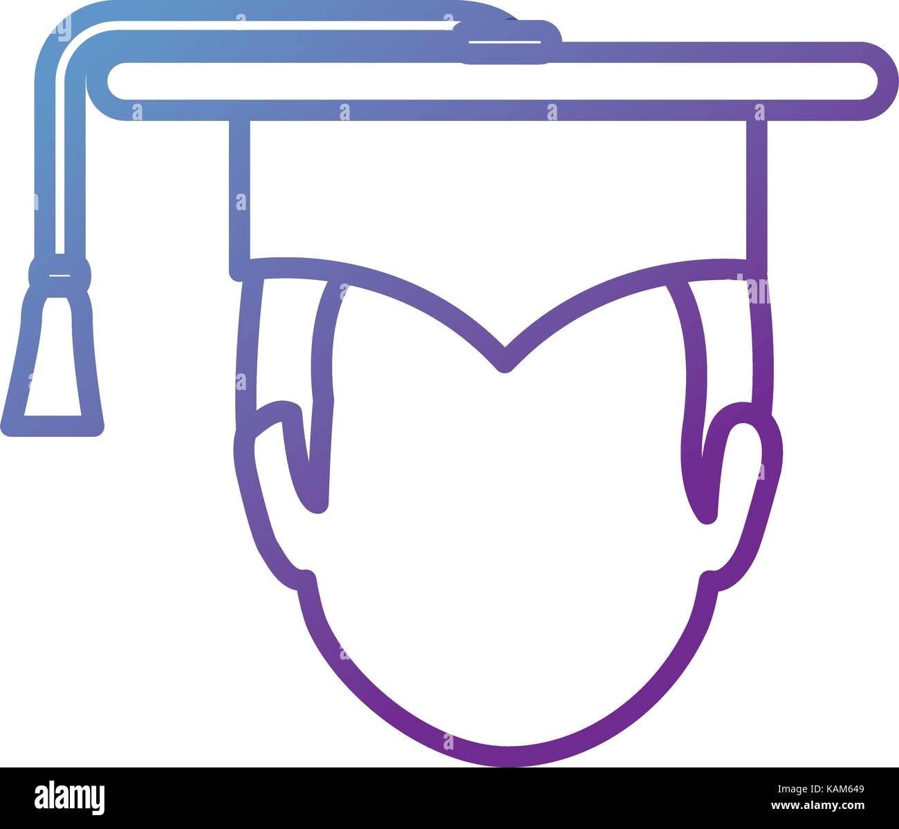 student head with hat graduation avatar vector illustration design ...
