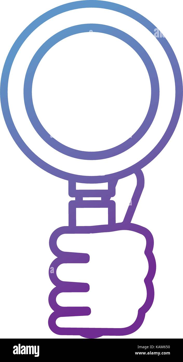hand human with magnifying glass isolated icon vector illustration ...