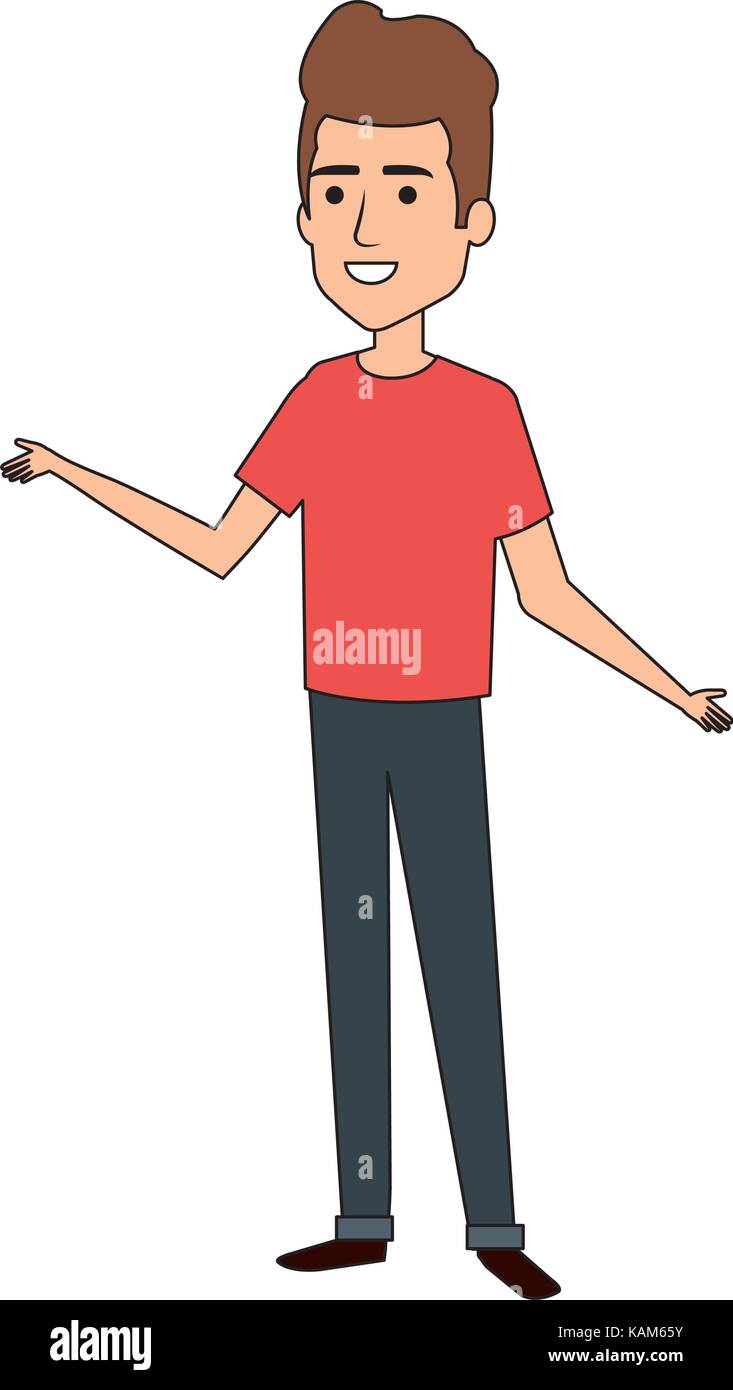 young man standing avatar character vector illustration design Stock ...