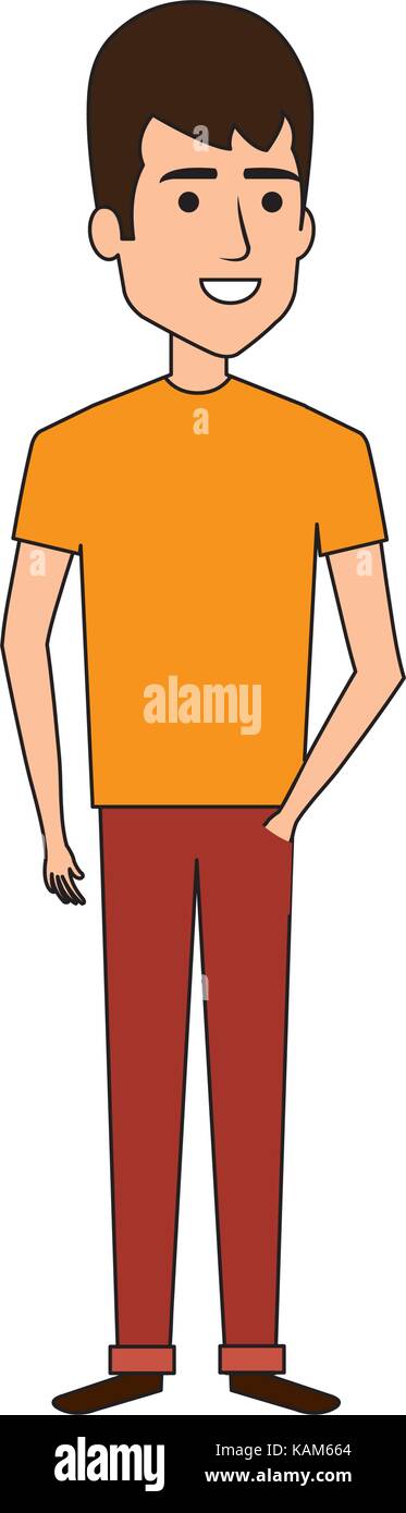 young man standing avatar character vector illustration design Stock ...