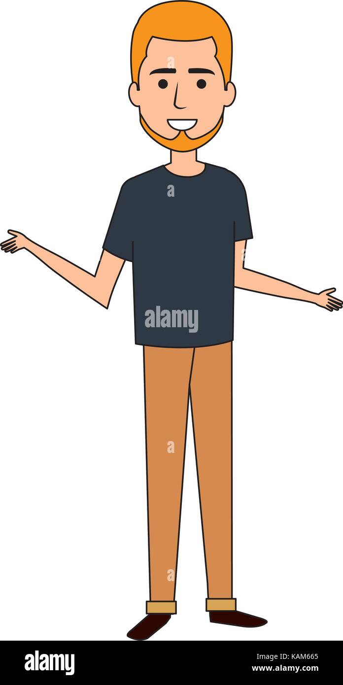 young man standing avatar character vector illustration design Stock ...