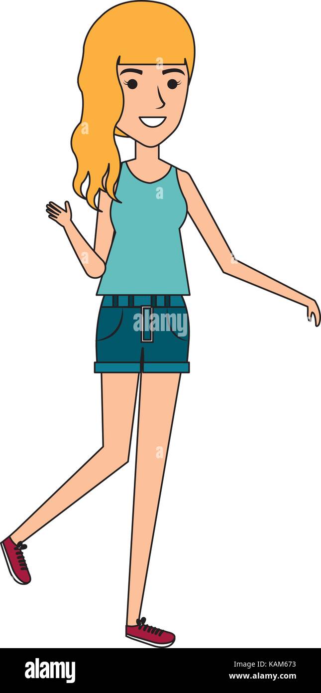 beautiful woman standing avatar character vector illustration design ...