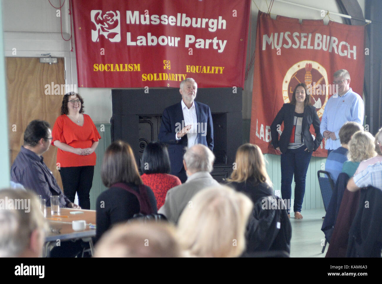 Labour leader Jeremy Corbyn visits Fisherrow in Musselburgh as he tours ...