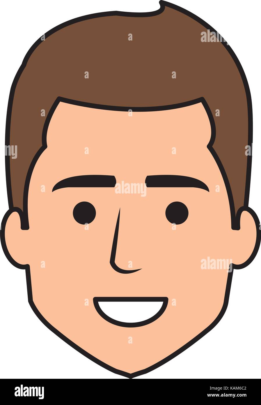 young man head avatar character vector illustration design Stock Vector ...