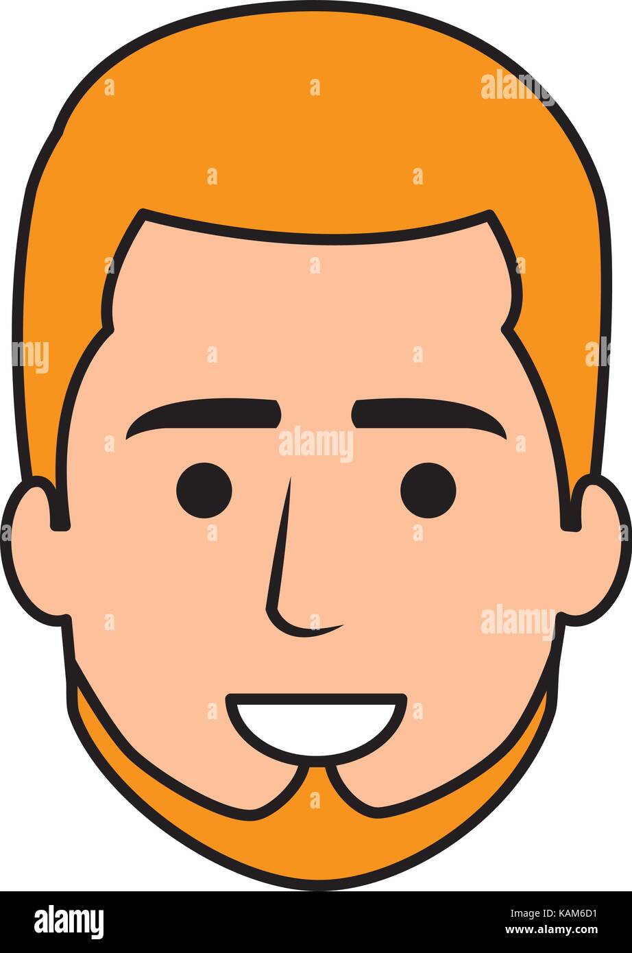young man head avatar character vector illustration design Stock Vector ...