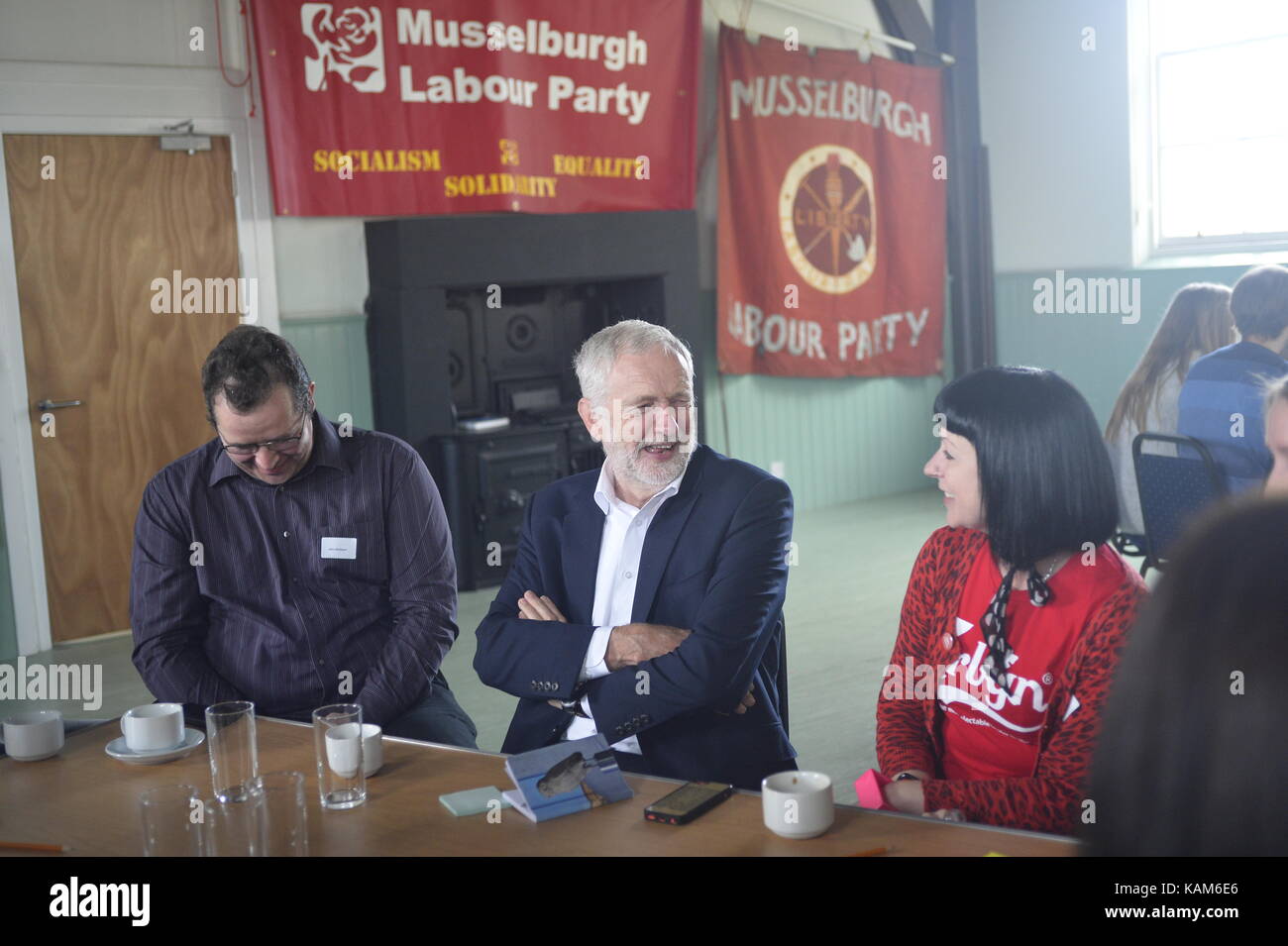 Labour leader Jeremy Corbyn visits Fisherrow in Musselburgh as he tours ...