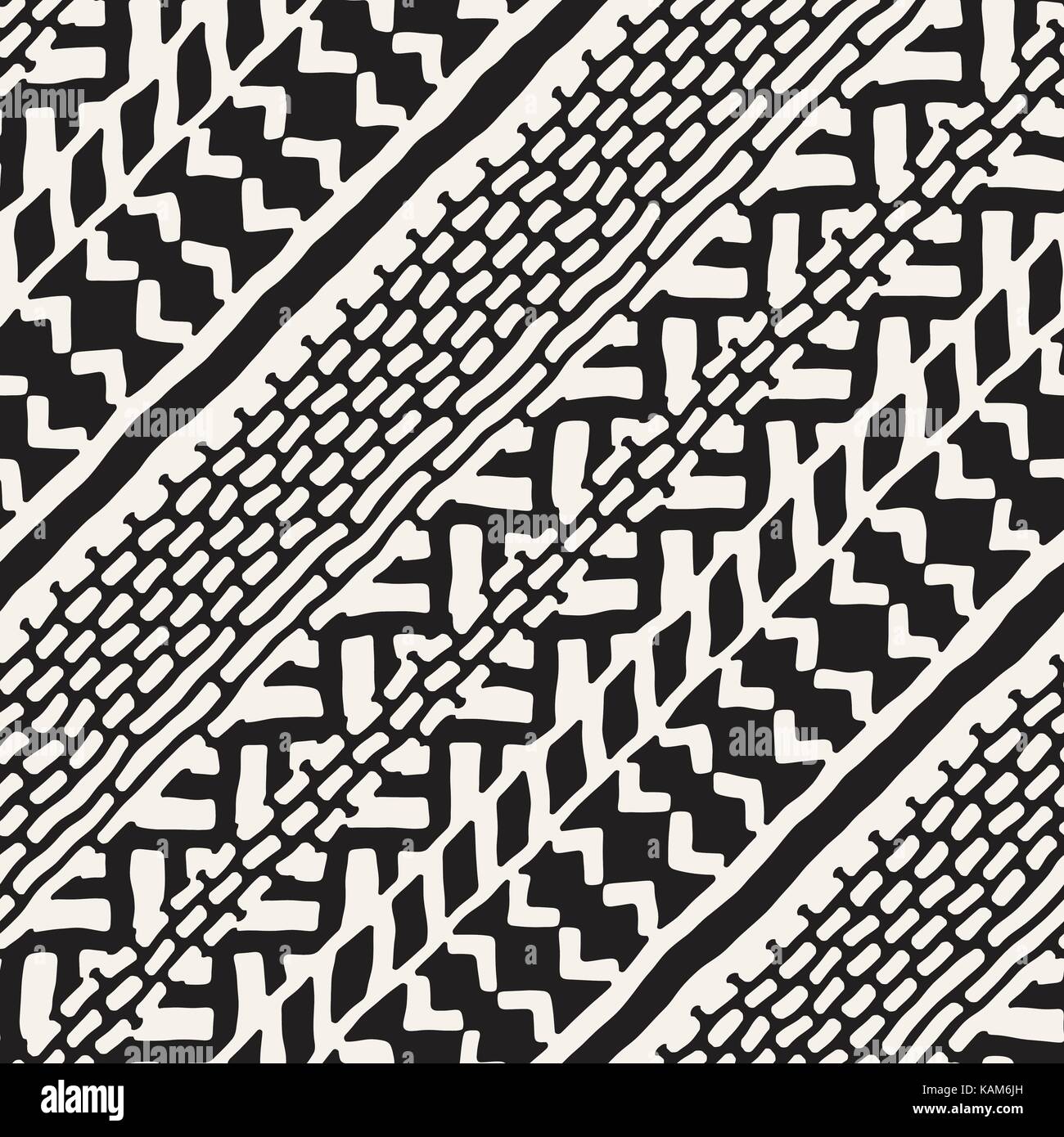 Hand drawn painted seamless pattern. Vector tribal design background ...