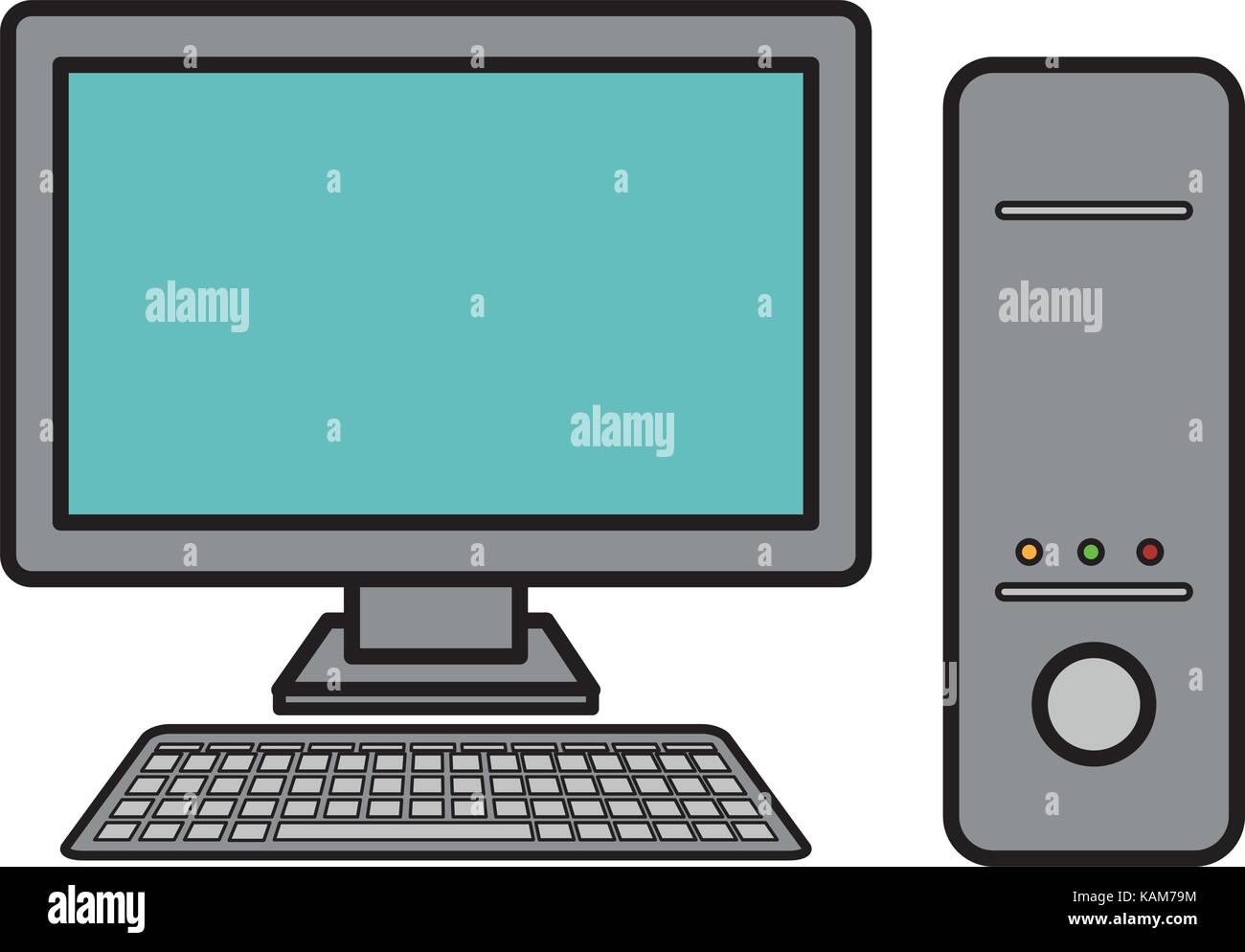 computer desktop isolated icon Stock Vector Image & Art - Alamy