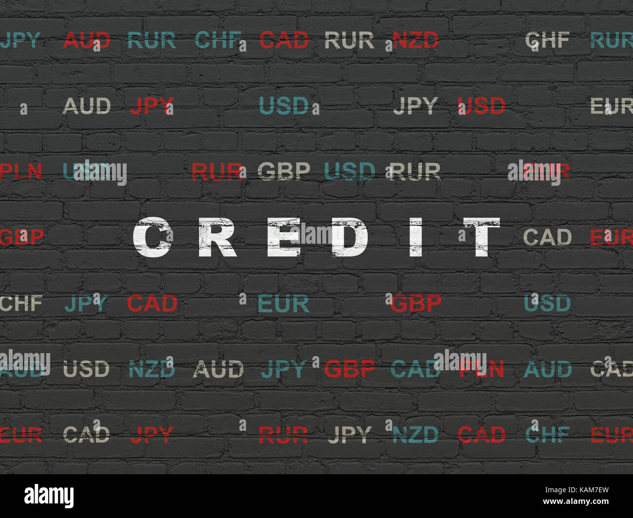Banking concept: Credit on wall background Stock Photo - Alamy
