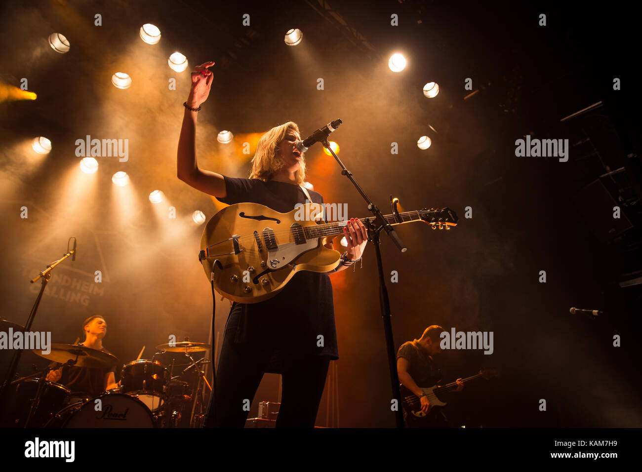 The Norwegian folk pop singer and musician Dagny performs a live ...