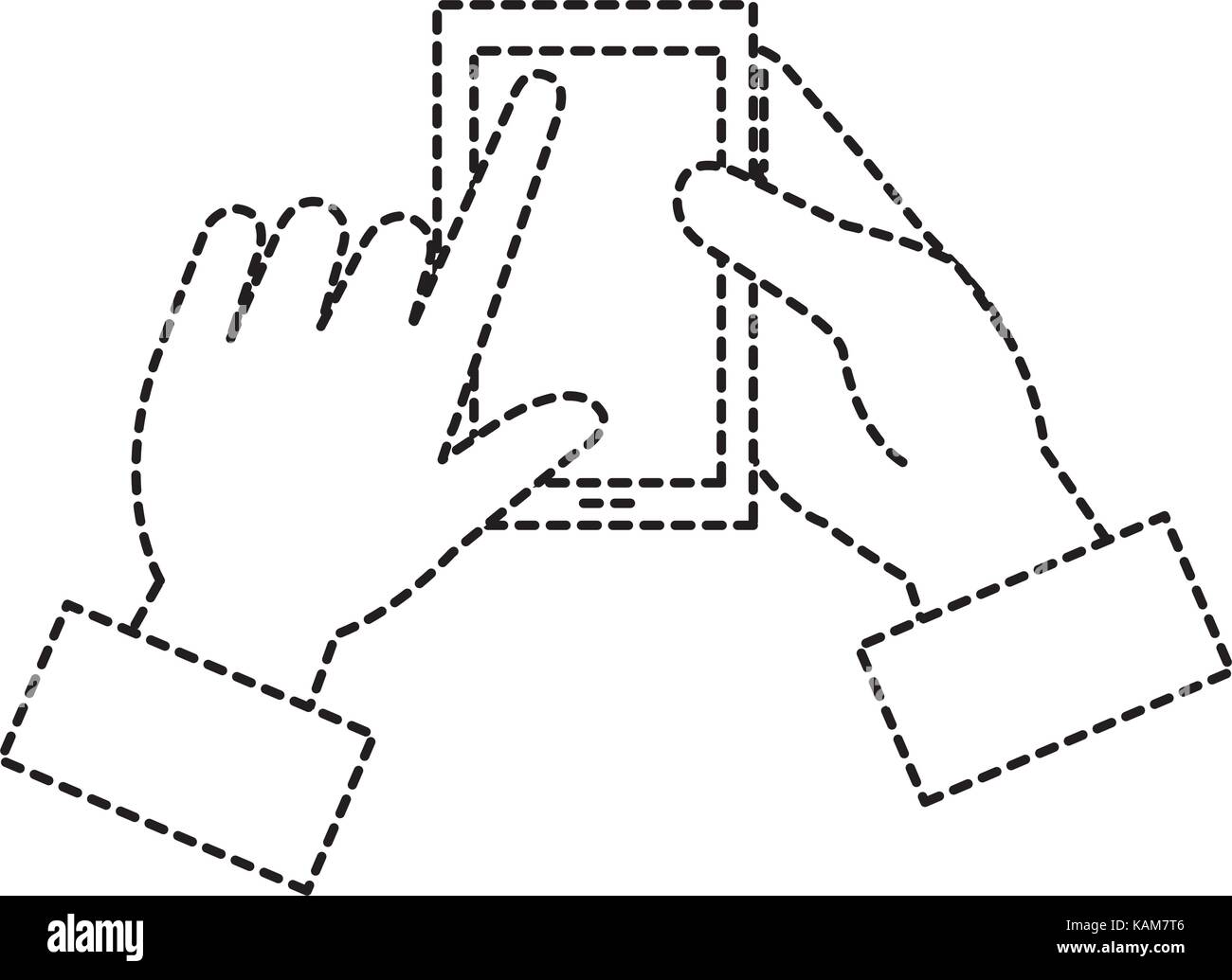 hand human with smartphone device isolated icon Stock Vector Image ...