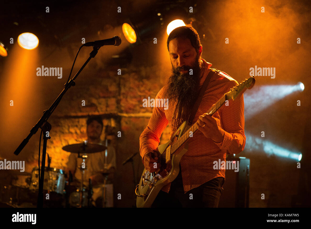 The American pop and rock band Dengue Fever performs a live concert at ...