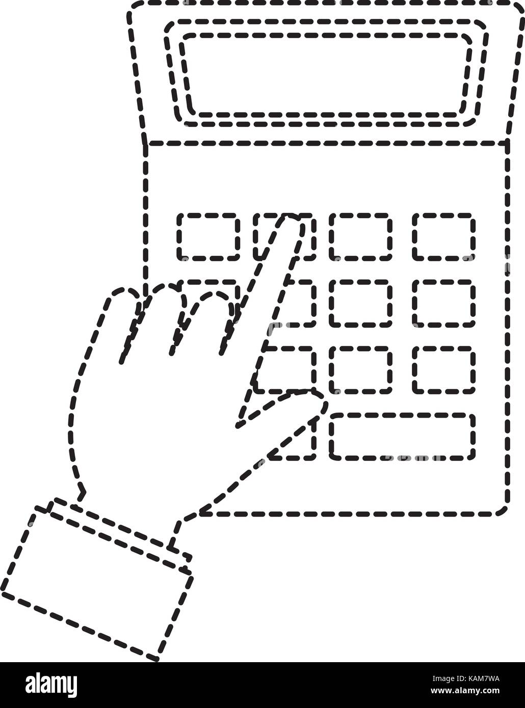 hand human with calculator math isolated icon Stock Vector Image & Art ...