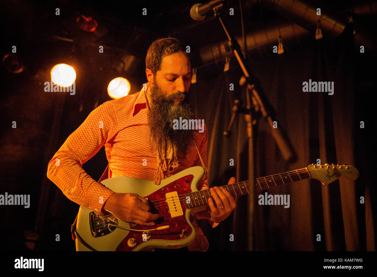 The American pop and rock band Dengue Fever performs a live concert at ...