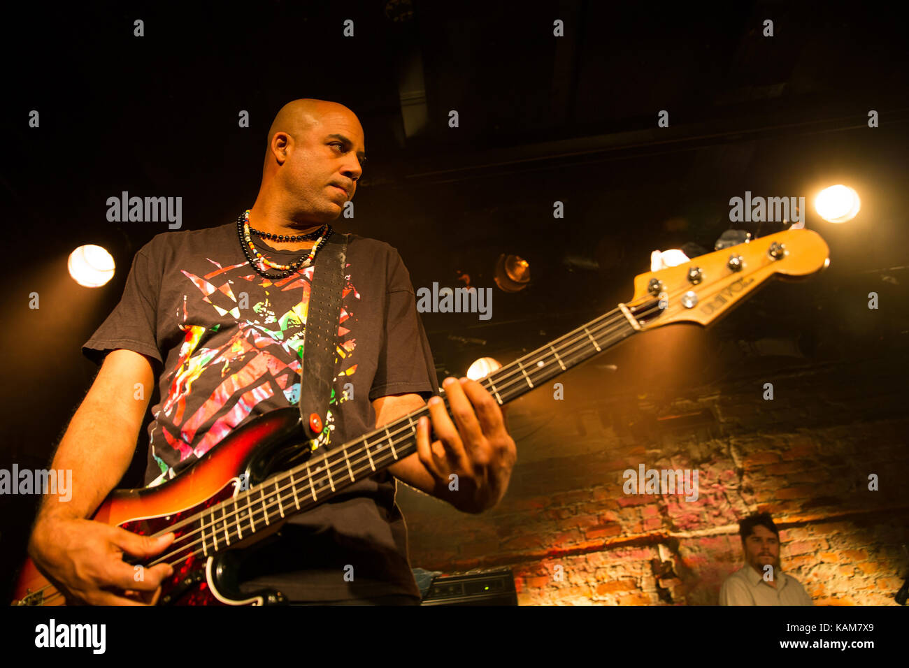 The American pop and rock band Dengue Fever performs a live concert at ...