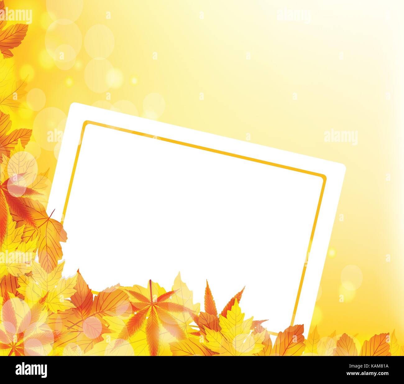 Autumn maple leaves background with banner Stock Vector Image & Art - Alamy