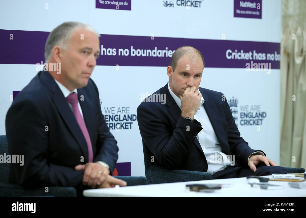 England selector James Whitaker (left) and Director of cricket Andrew ...