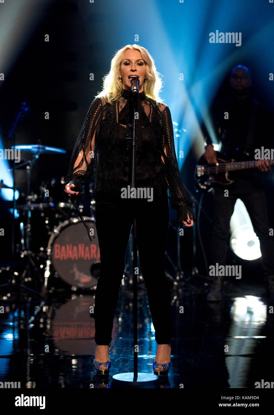 Sara Dallin of Bananarama performing during filming of the Graham ...