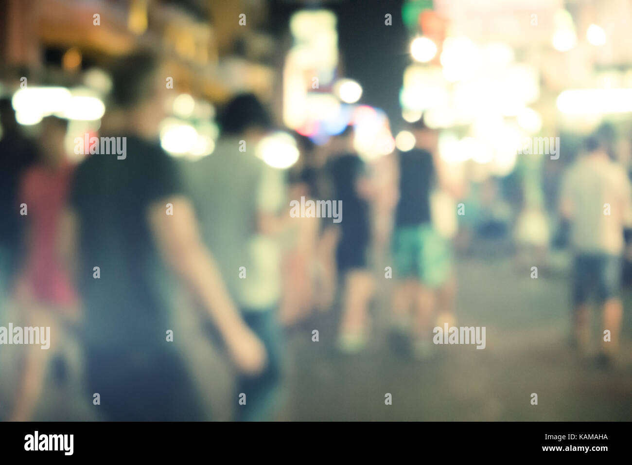 Blurred image of busy night life in the city Stock Photo - Alamy