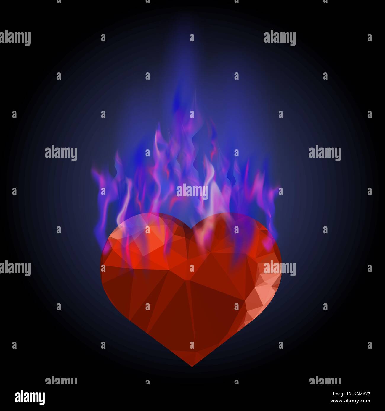 Burning heart line icon Stock Vector Images - Alamy