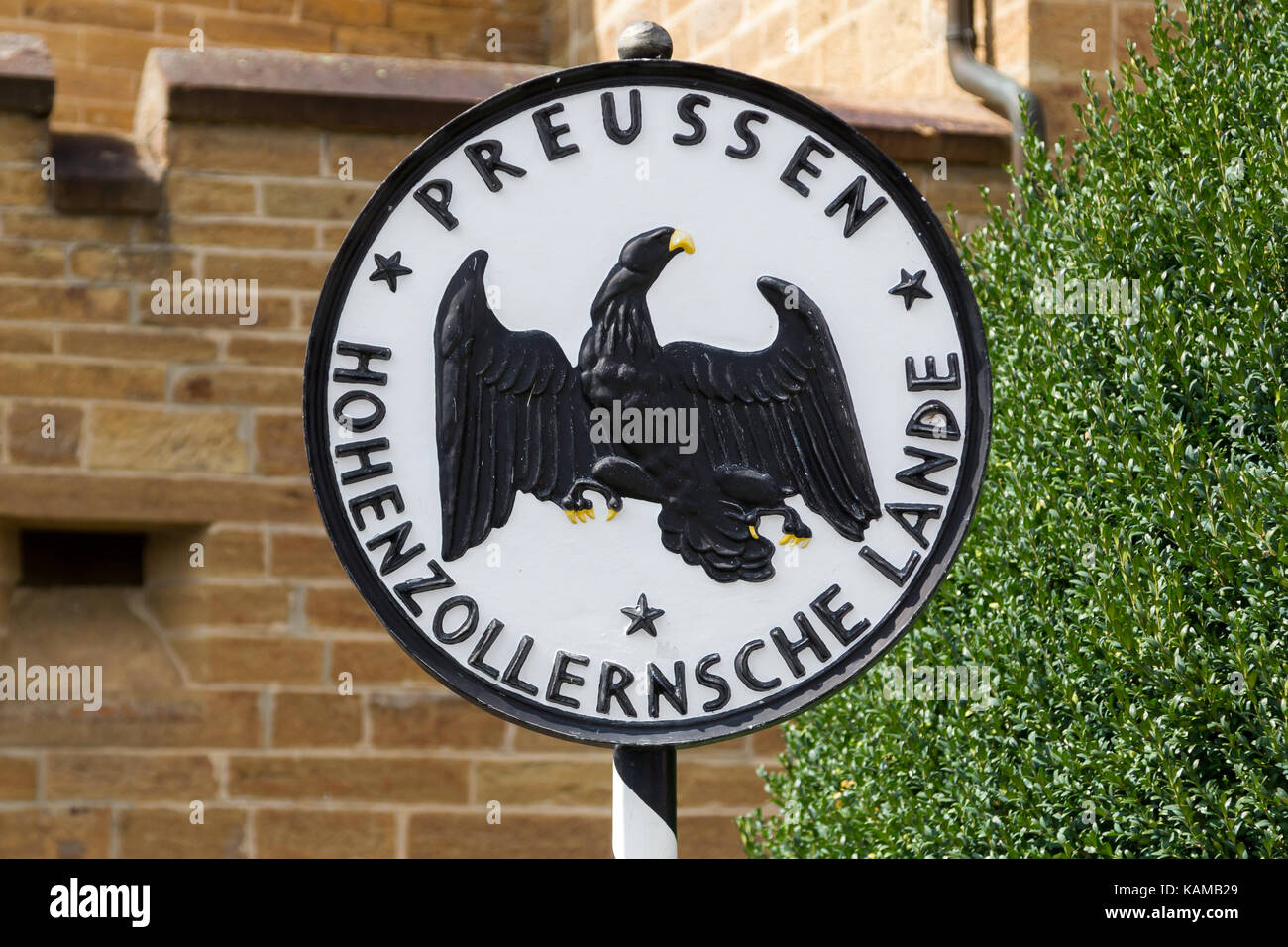 Symbol of Prussia historical emblems - Hohenzollern Castle Stock Photo ...