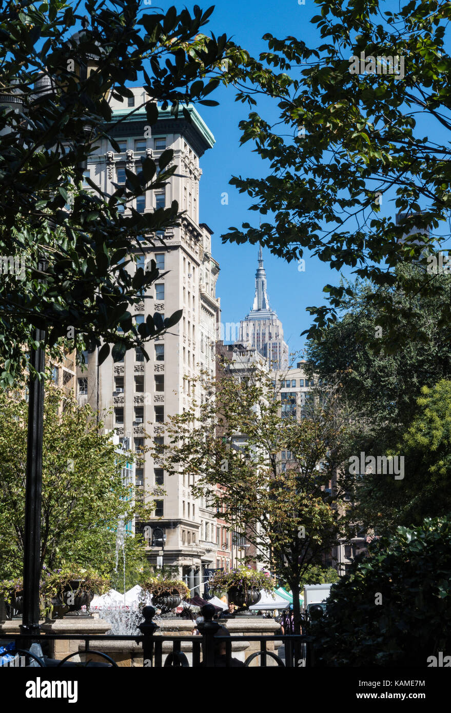 Madison Square Park with the Empire State Building in the Background ...