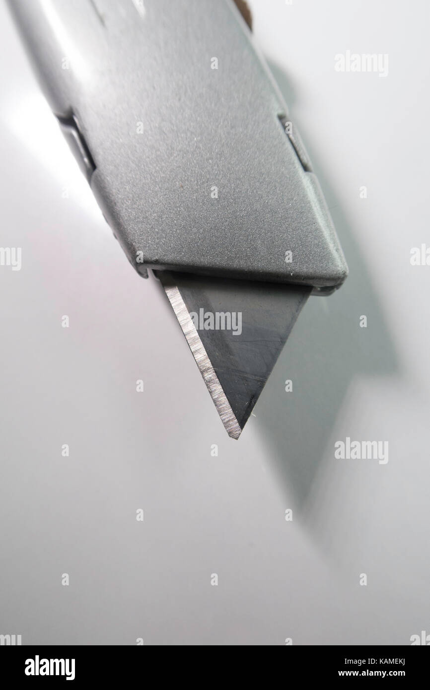 Metal Retractable Utility Knife Stock Photo - Alamy