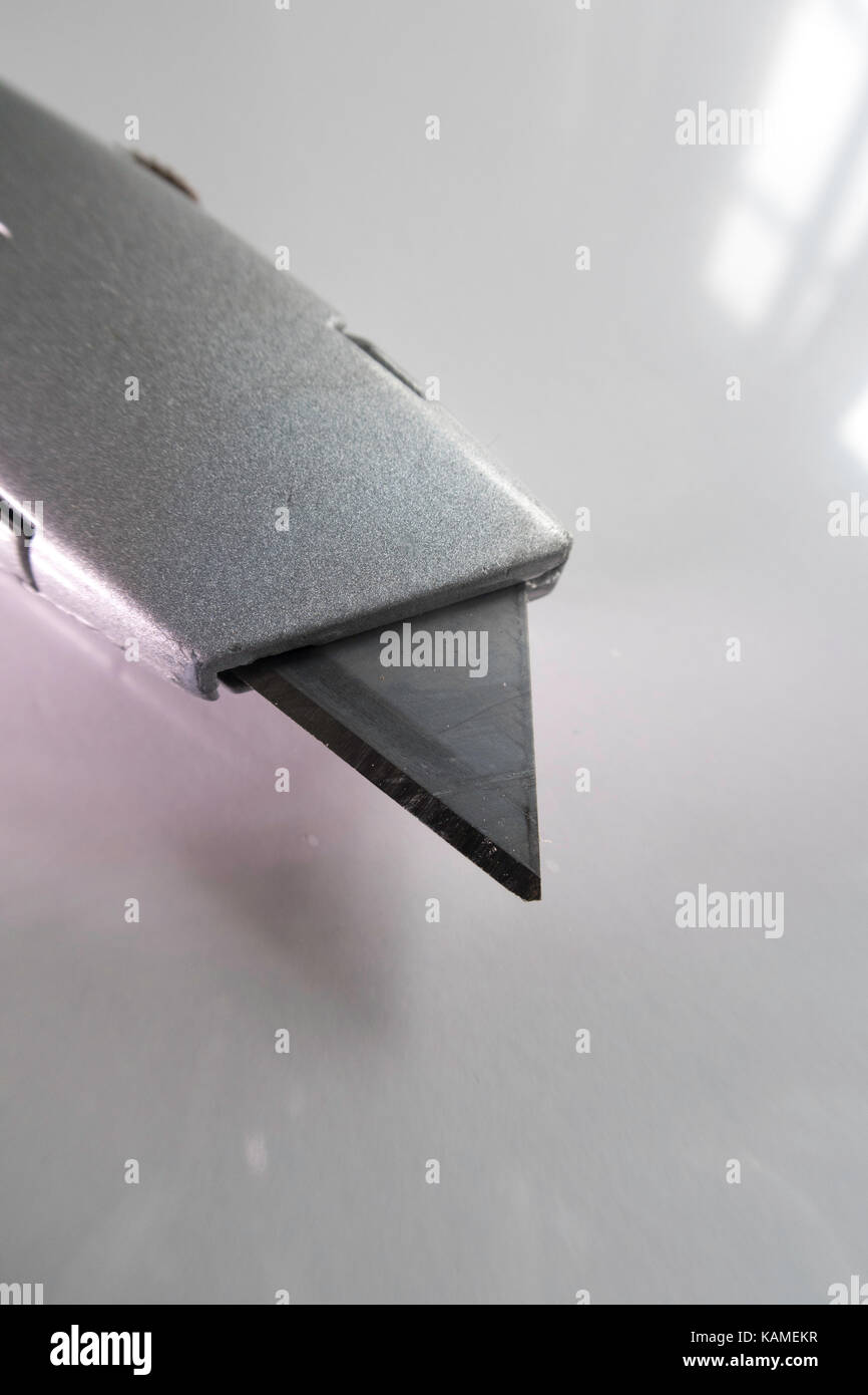 Metal Retractable Utility Knife Stock Photo - Alamy