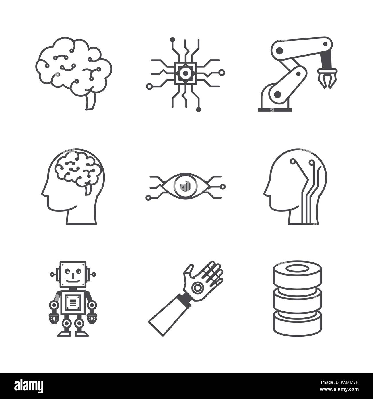 Artificial intelligence technology icons Stock Vector Image & Art - Alamy