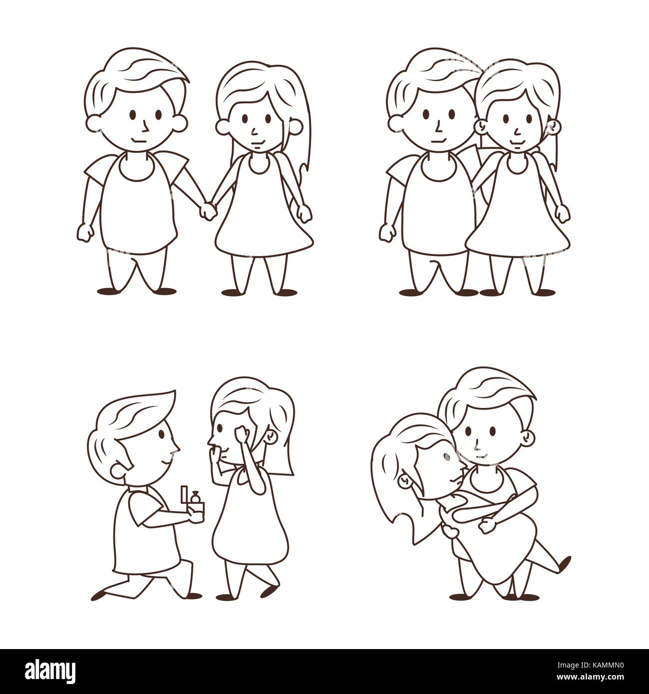 Kids in love cartoon Stock Vector Image & Art - Alamy