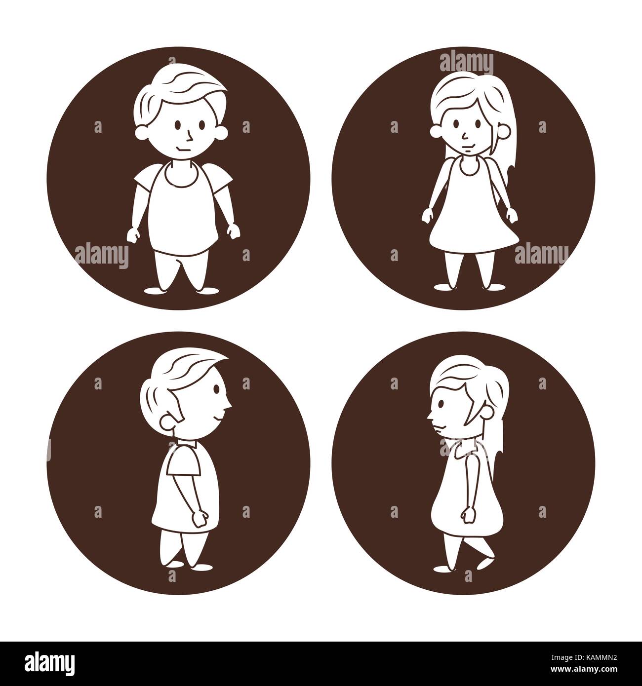 Little kids cartoon icons Stock Vector Image & Art - Alamy