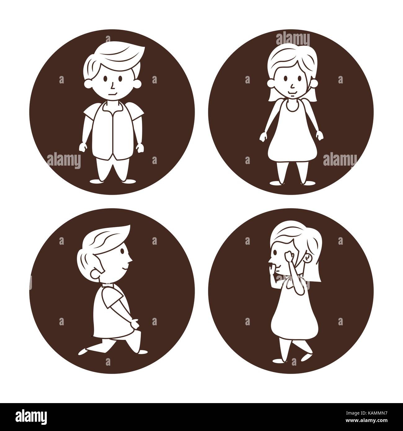 Little kids cartoon icons Stock Vector Image & Art - Alamy