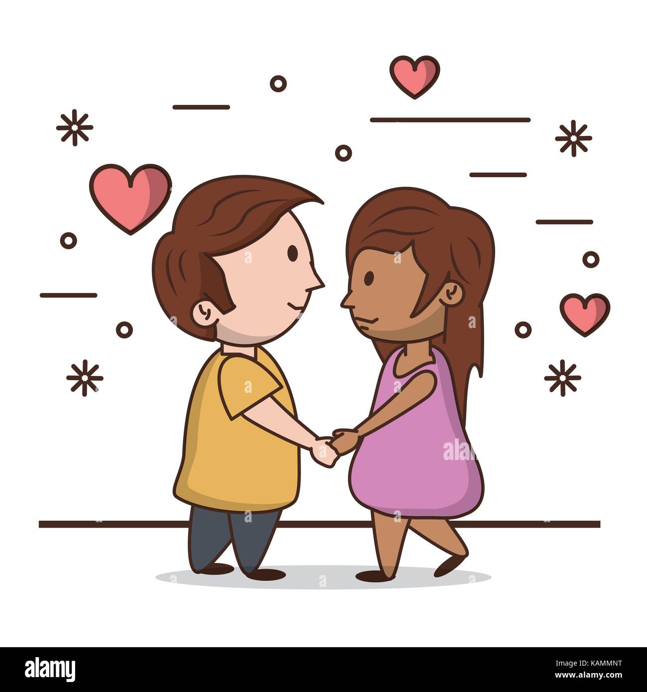 Kids in love cartoon Stock Vector Image & Art - Alamy