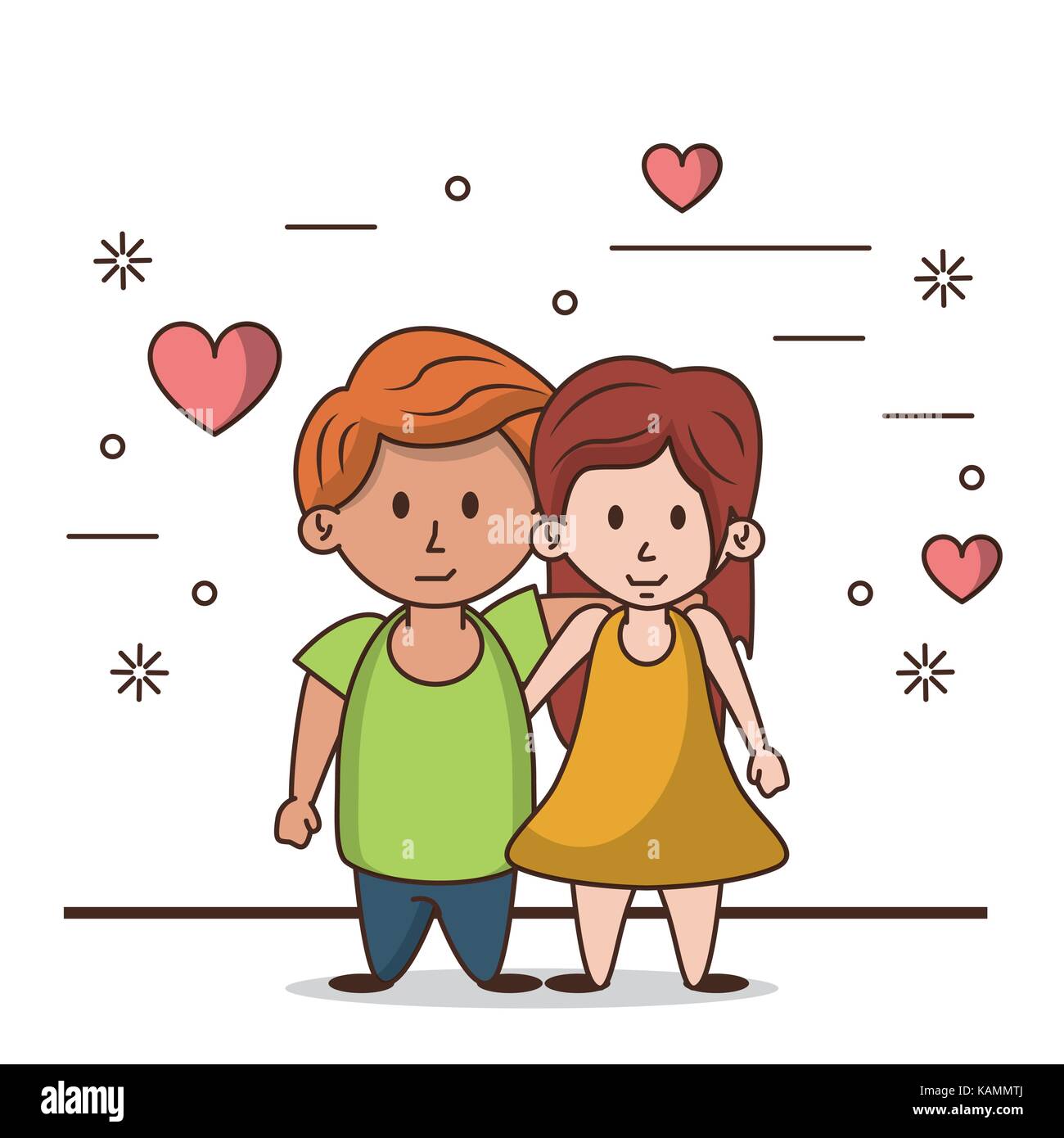 Kids in love cartoon Stock Vector Image & Art - Alamy