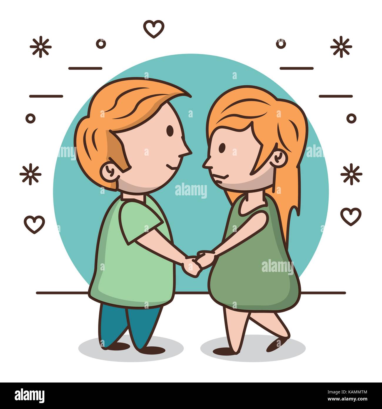 Kids in love cartoon Stock Vector Image & Art - Alamy
