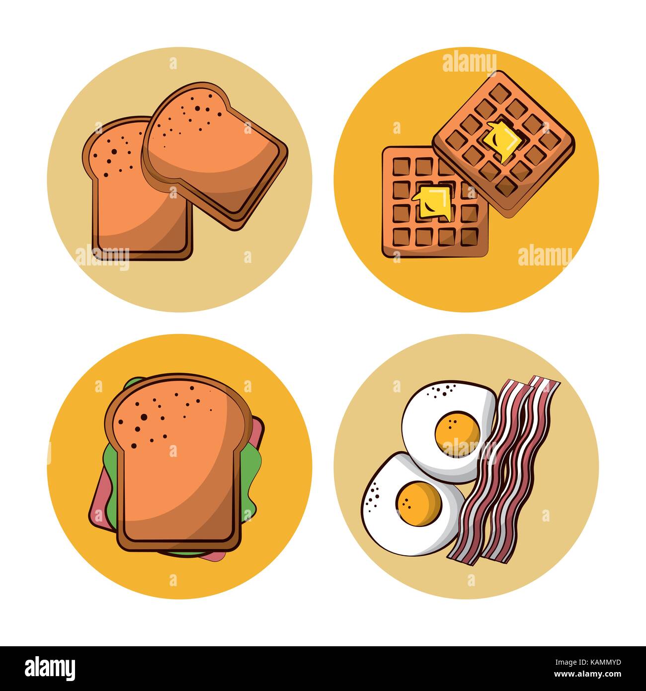 Breakfast food icons Stock Vector Image & Art - Alamy
