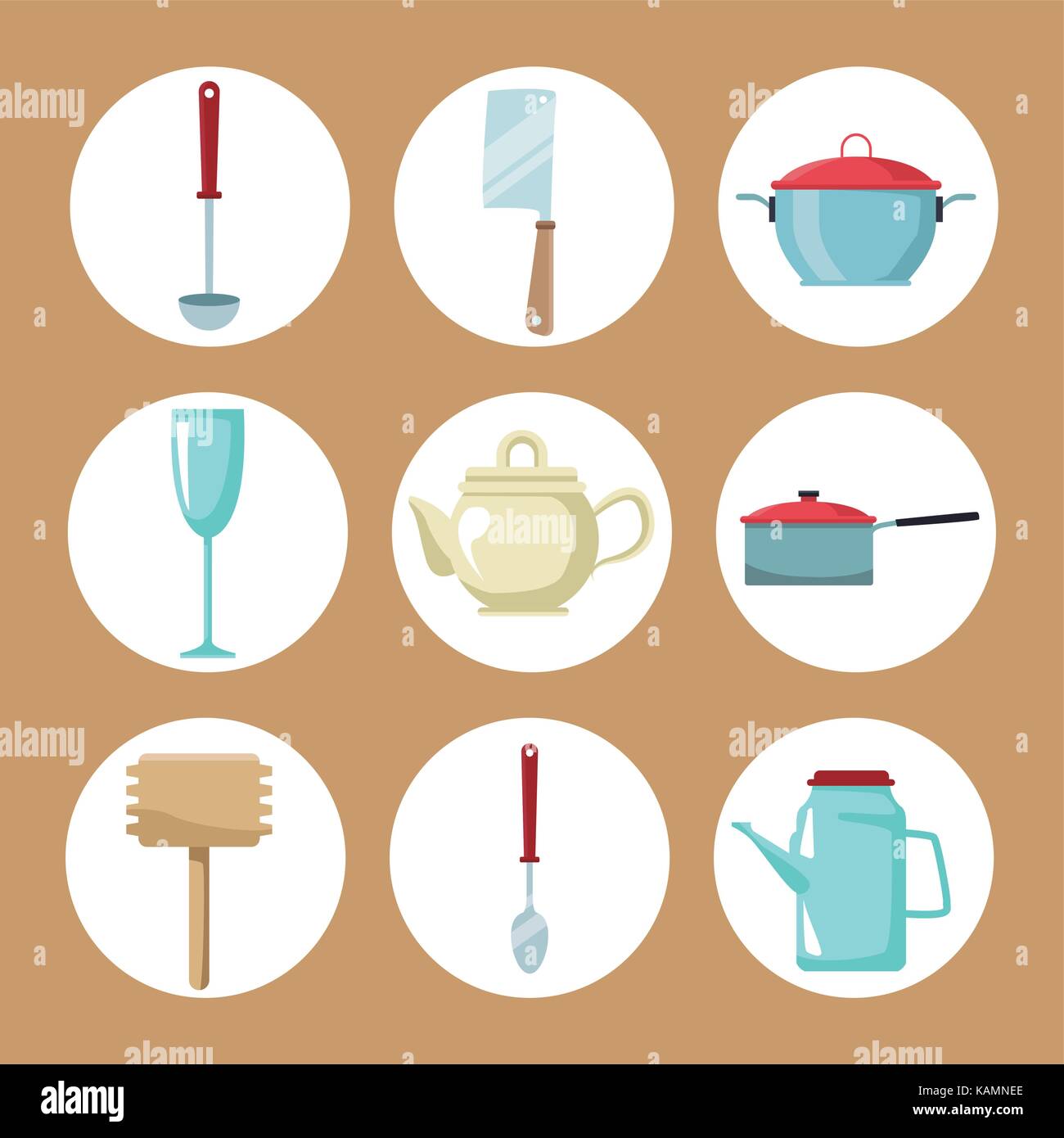 Kitchen utensil round icons Stock Vector Image & Art - Alamy