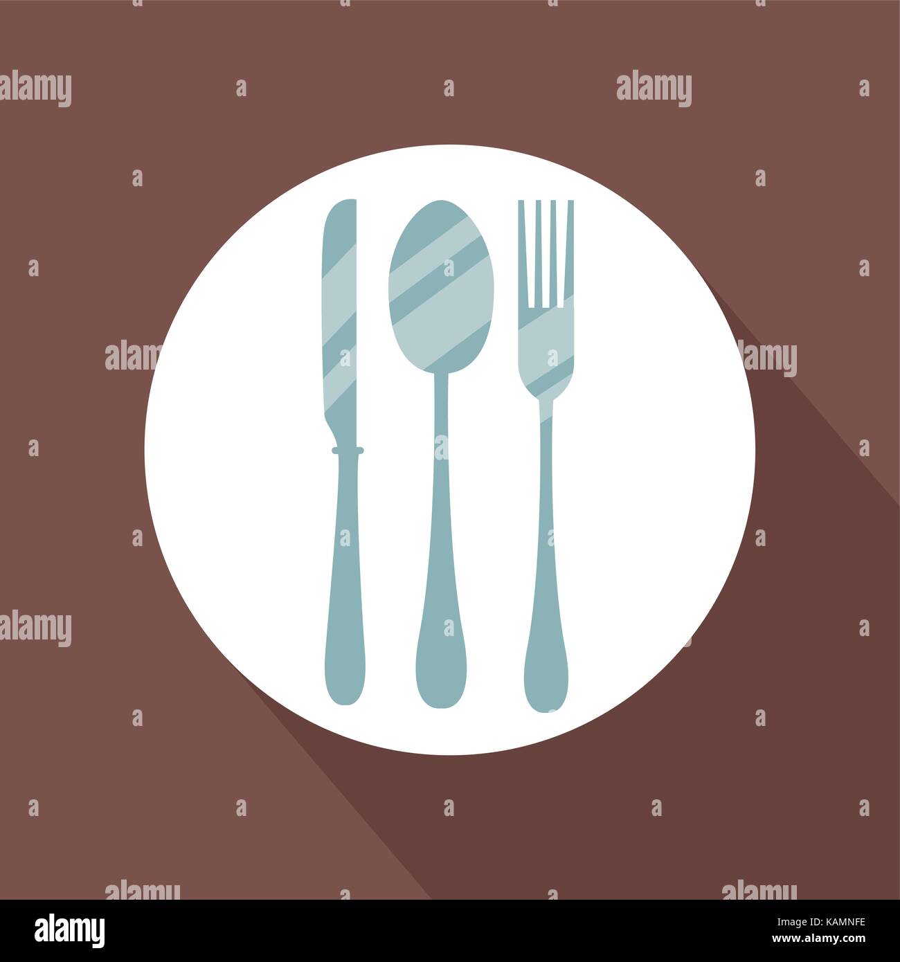Cutlery icons on round Stock Vector Images - Alamy