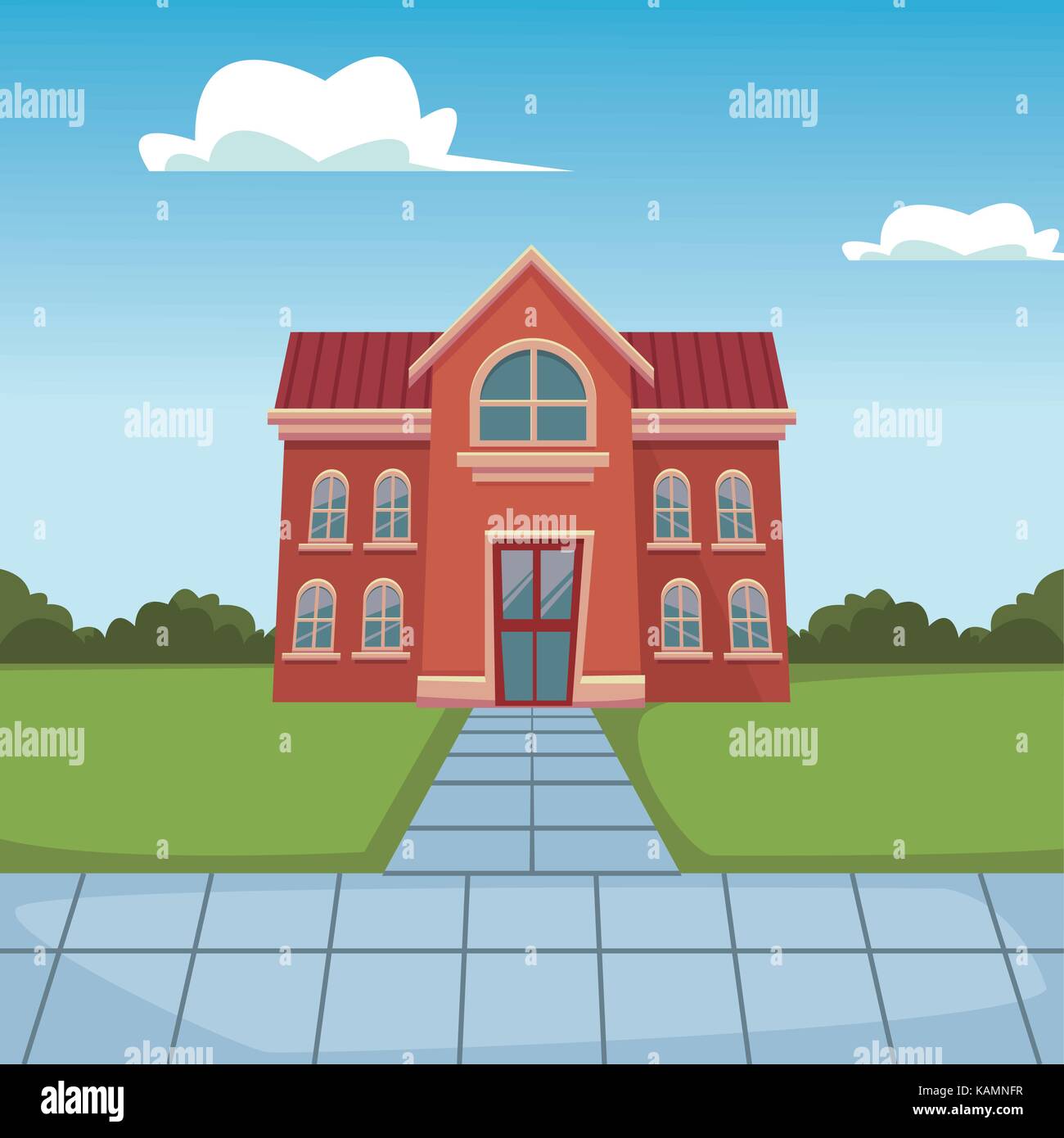 Cartoon School Building Illustration High Resolution Stock Photography ...