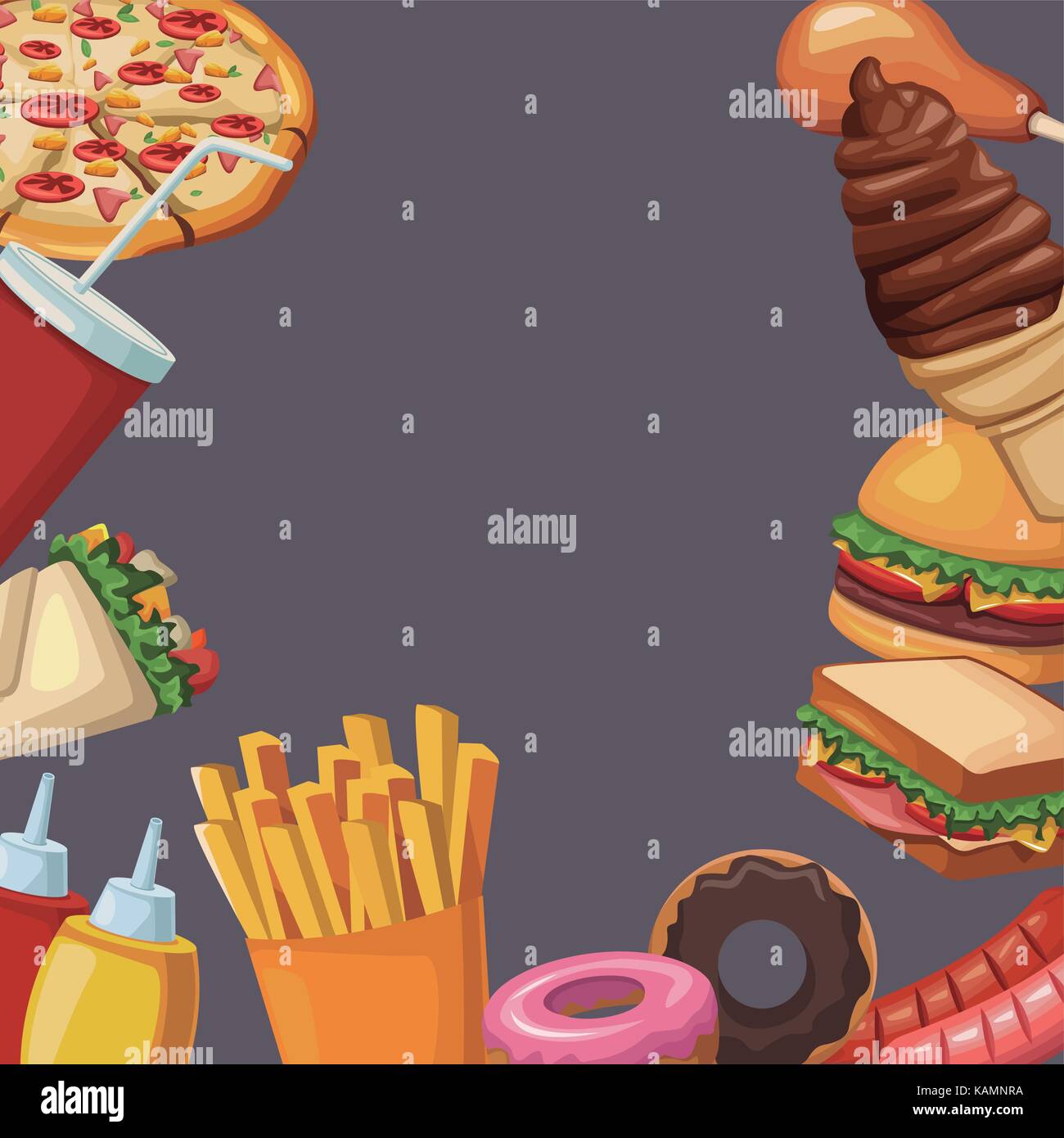 Fast food frame Stock Vector Image & Art - Alamy