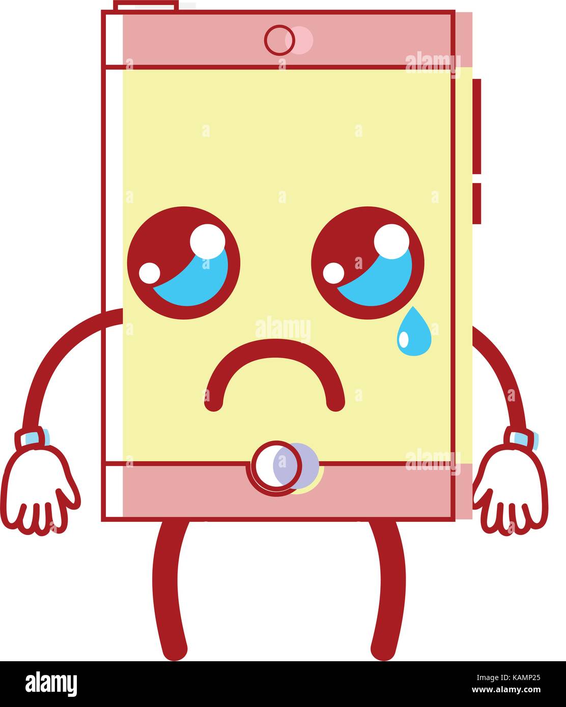 kawaii cute crying smartphone technology Stock Vector Image & Art - Alamy